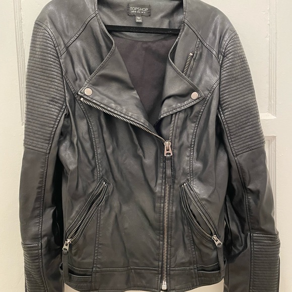 Topshop | Jackets & Coats | Topshop Moto Black Leather Jacket | Poshmark